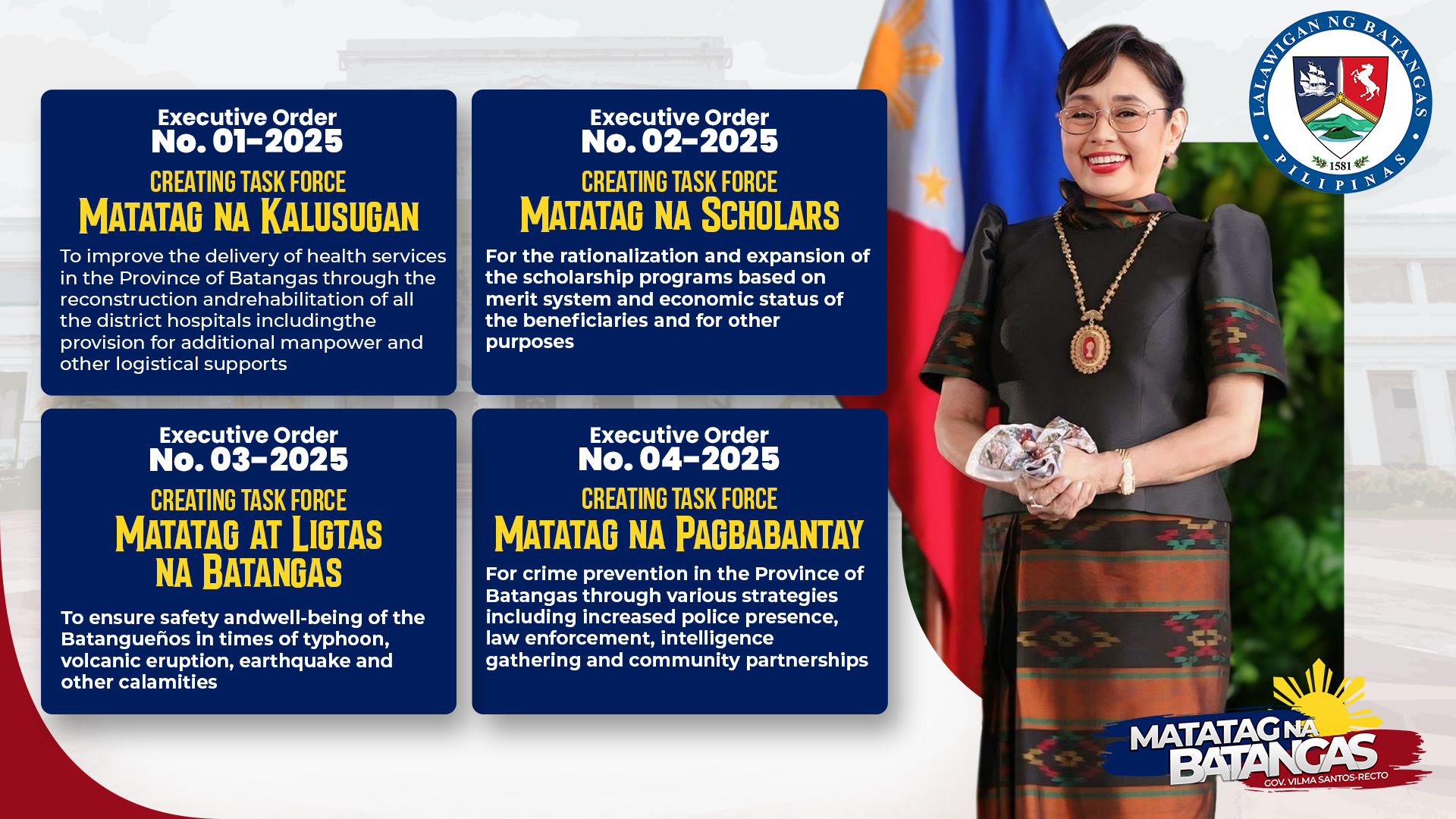 Vilma Santos-Recto returns as governor, vows ‘Matatag na Batangas ...